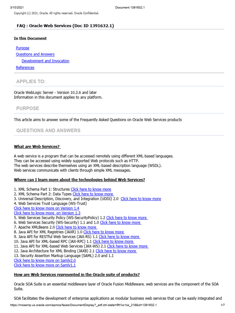 Oracle Webservices FAQ | PDF | Web Service | Service Oriented Architecture