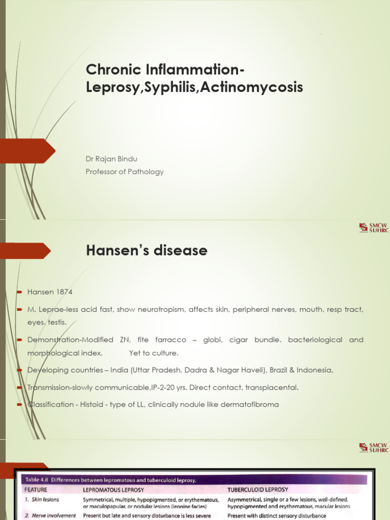 Chronic Inflammation-Lect 5-Leprosy, Syphilis, Actinomycosis | PDF ...