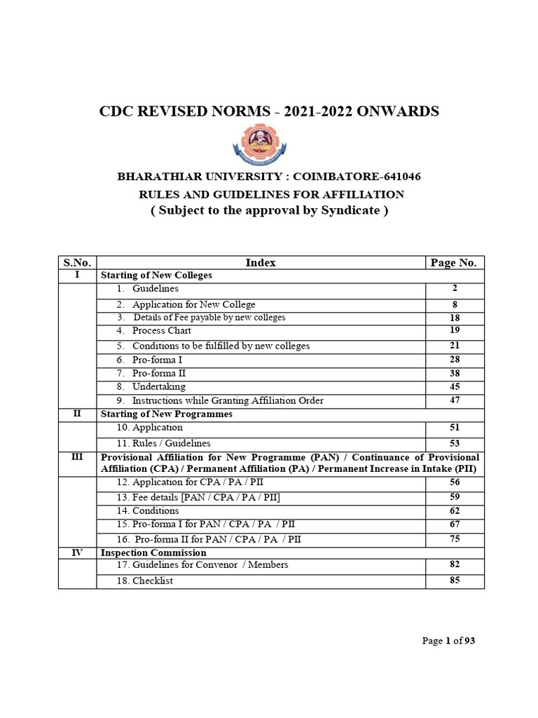 CDC Revised Norms - From Bu (2021-22 Onwards) - Uploaded in Bu Website ...