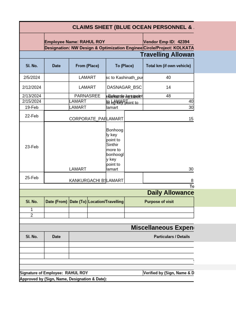 TA_CLAIM_Sheet_feb2024 | PDF