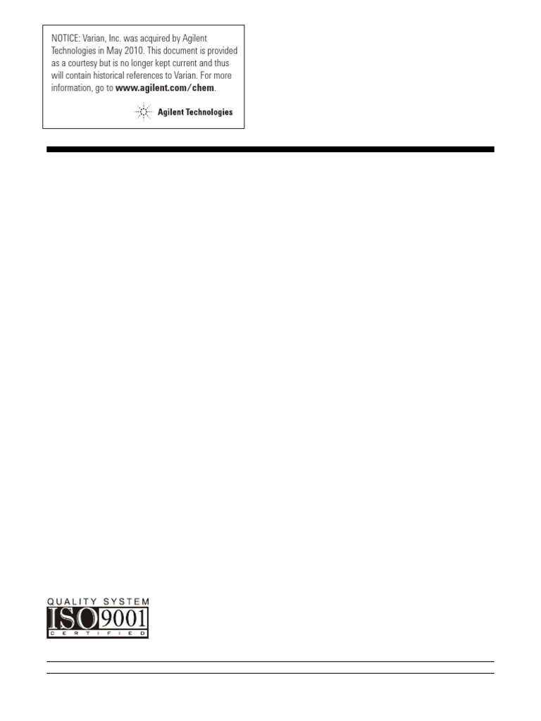 Operation Manual: Saturn 2000 GC/MS MS Workstation | PDF | Tandem Mass ...