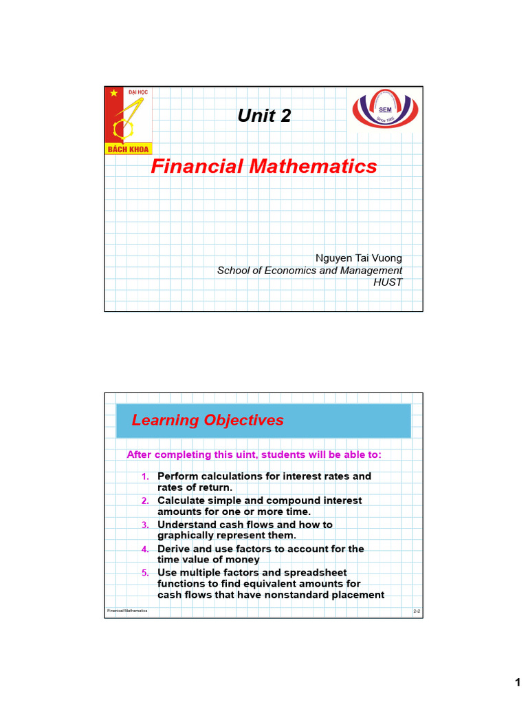 Unit 2 Math for Finance | PDF | Interest | Time Value Of Money