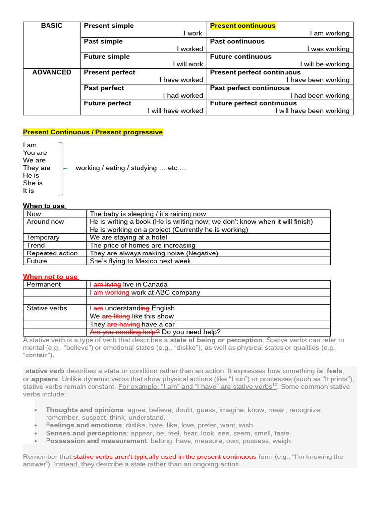 2.present Continuous Tense | PDF | Syntax | Language Families