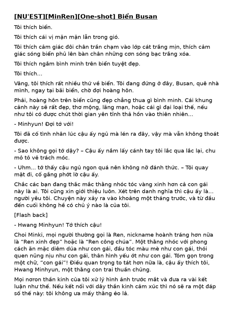 (NU'EST) (MinRen) (One-shot) Biển Busan | PDF