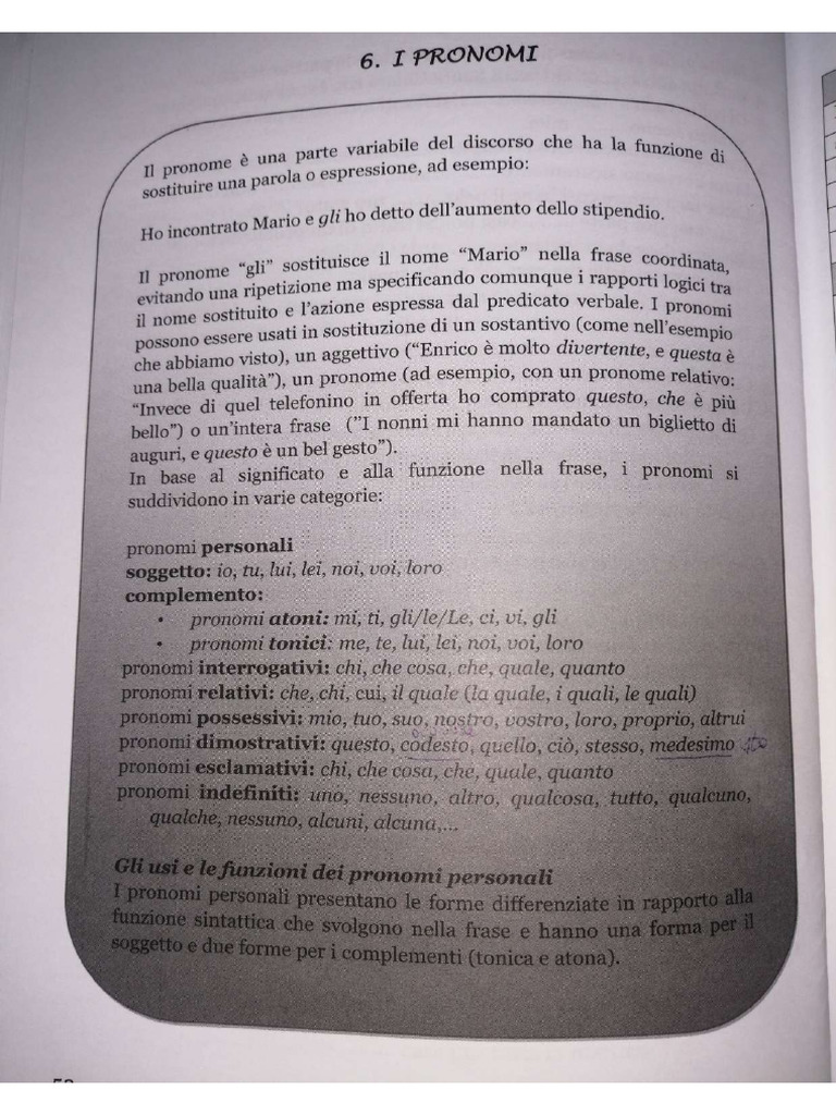 I Pronomi | PDF