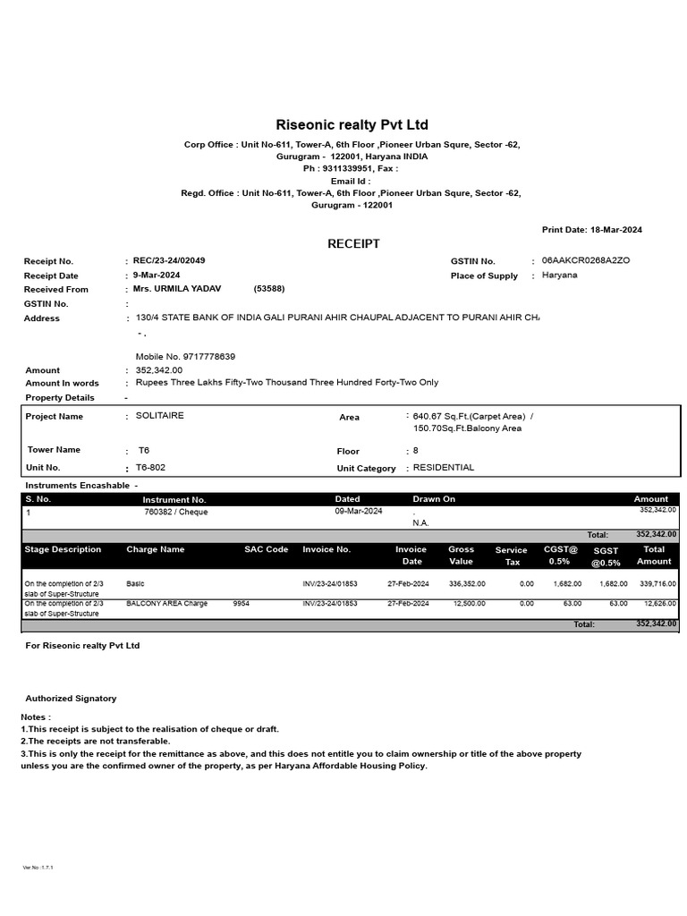 T6-802- Payment Receipt | PDF | Receipt | Payments
