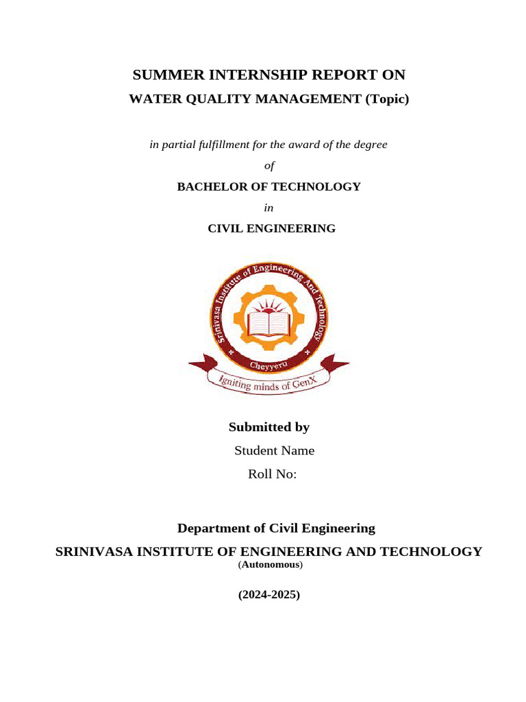 SUMMER INTERNSHIP REPORT | PDF