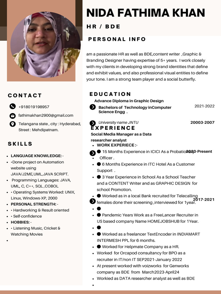 Brown Modern Minimalist Graphic Designer Resume | PDF | Software Engineering | Computer Programming