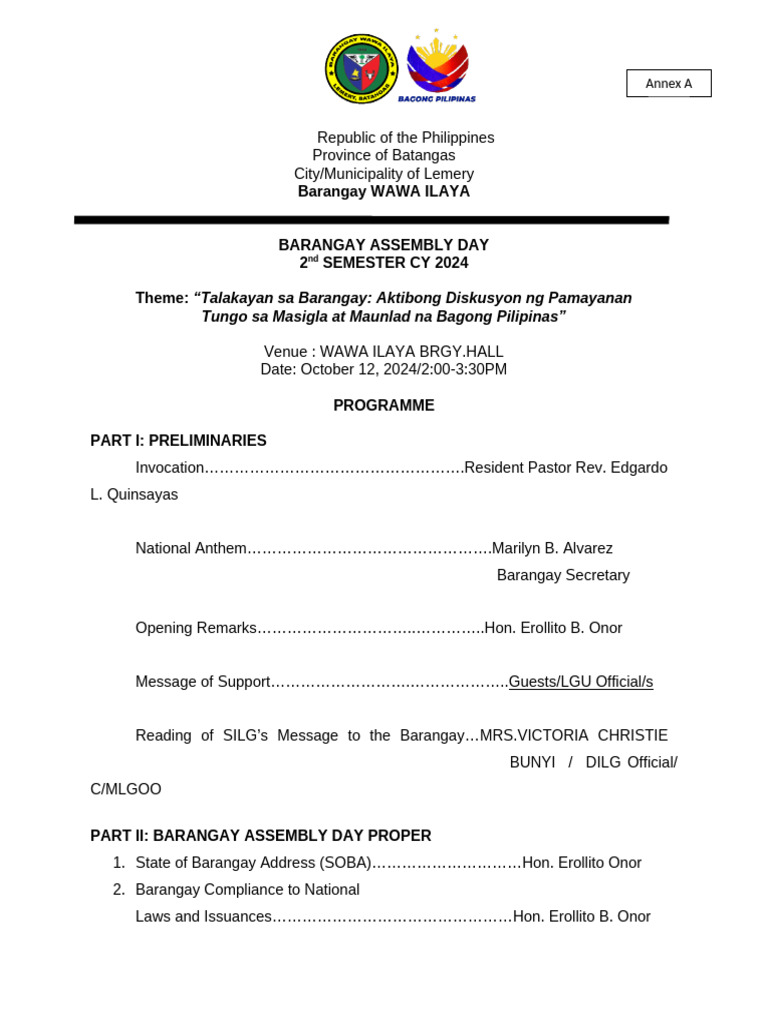 ASSEMBLY PROGRAMME | PDF