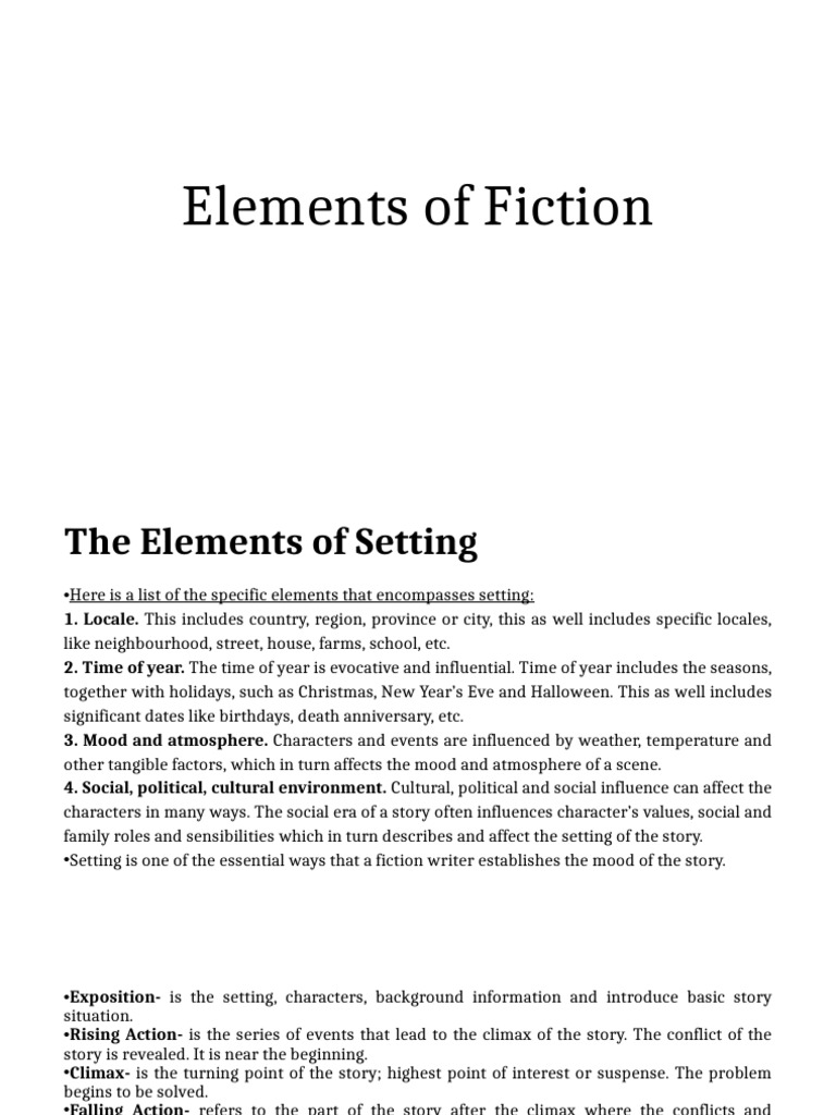 Elements of Fiction | PDF | Plot (Narrative)