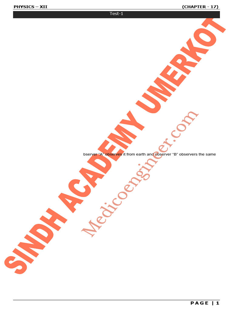 (Medicoengineer - Com) SPSC Phyiscs-17 MCQS | PDF | Photoelectric Effect | Electron