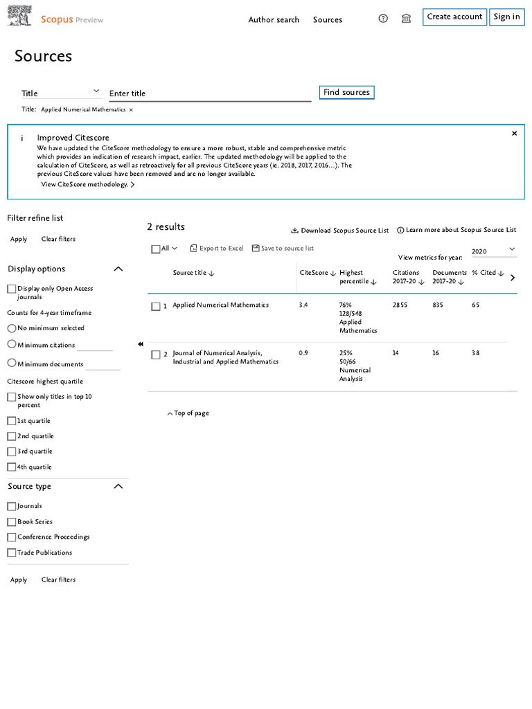 Scopus Preview - Scopus - Sources | PDF