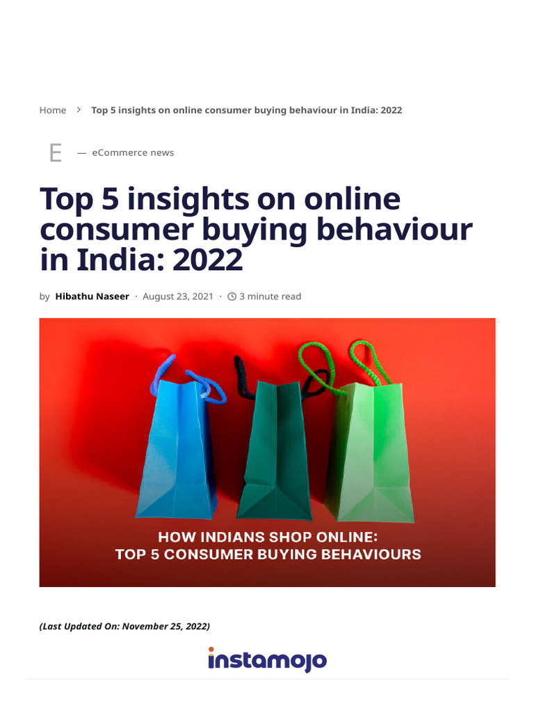 Indian Online Consumer Insights 2022 | PDF | Consumer Behaviour ...