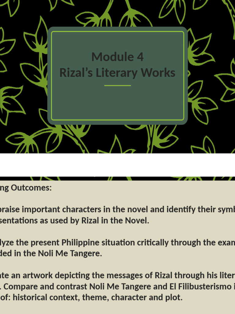 Module 4 - Literary Works of Jose Rizal | PDF