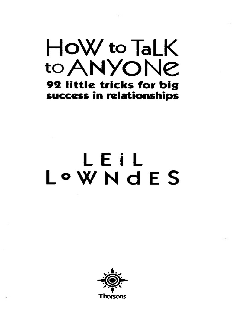 How To Talk To Anyone - 92 Little Tricks For Big Success in Relationships (Conservative ...