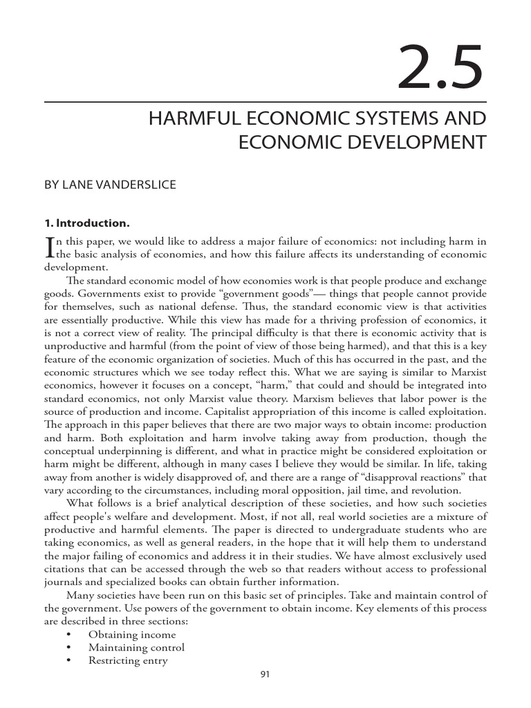 Harmful Economic Systems and Economic de | PDF | Economic Inequality ...