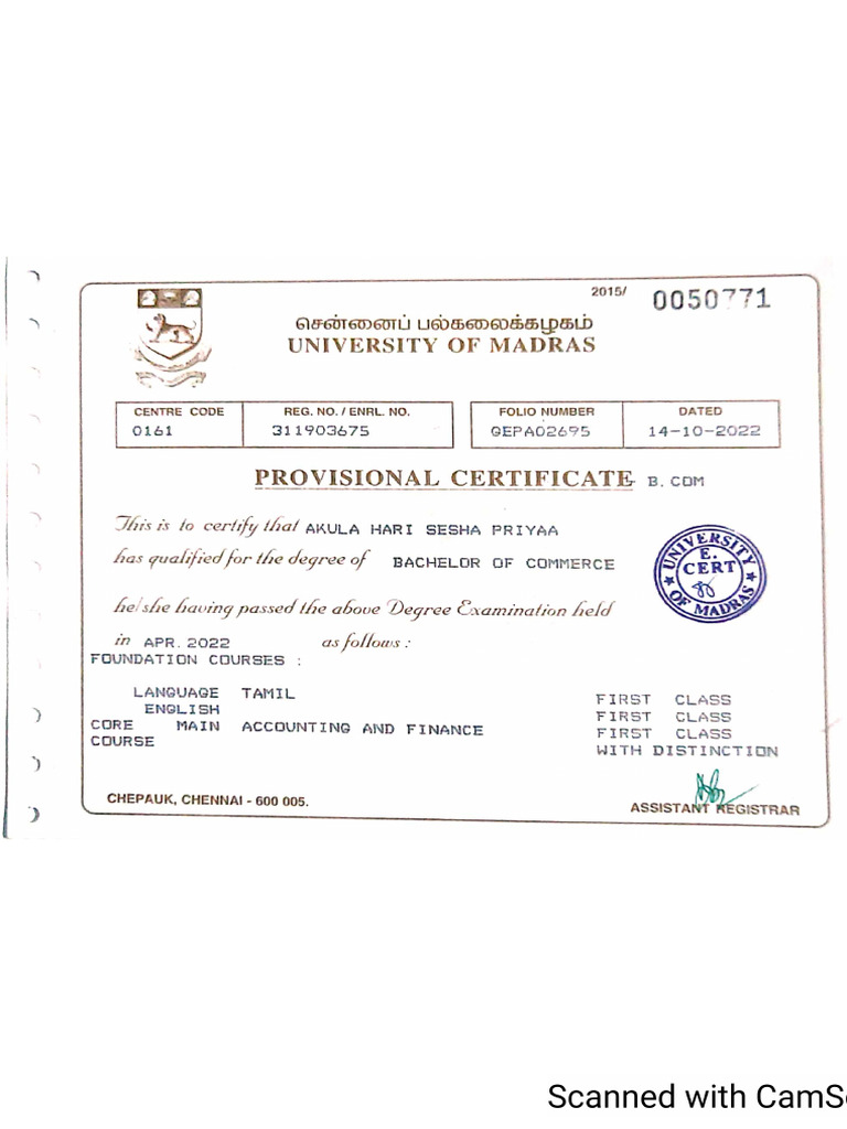 Degree Completion Certificate (Original) | PDF