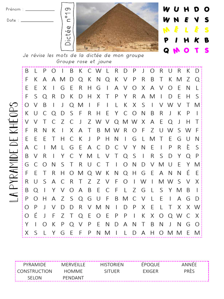 19 Mots Mêlés Pyramide Khéops-2 | PDF