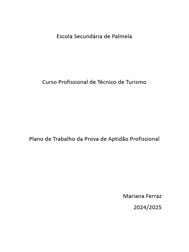 _plano de PAP.docx (1) | PDF | Turismo | Logística