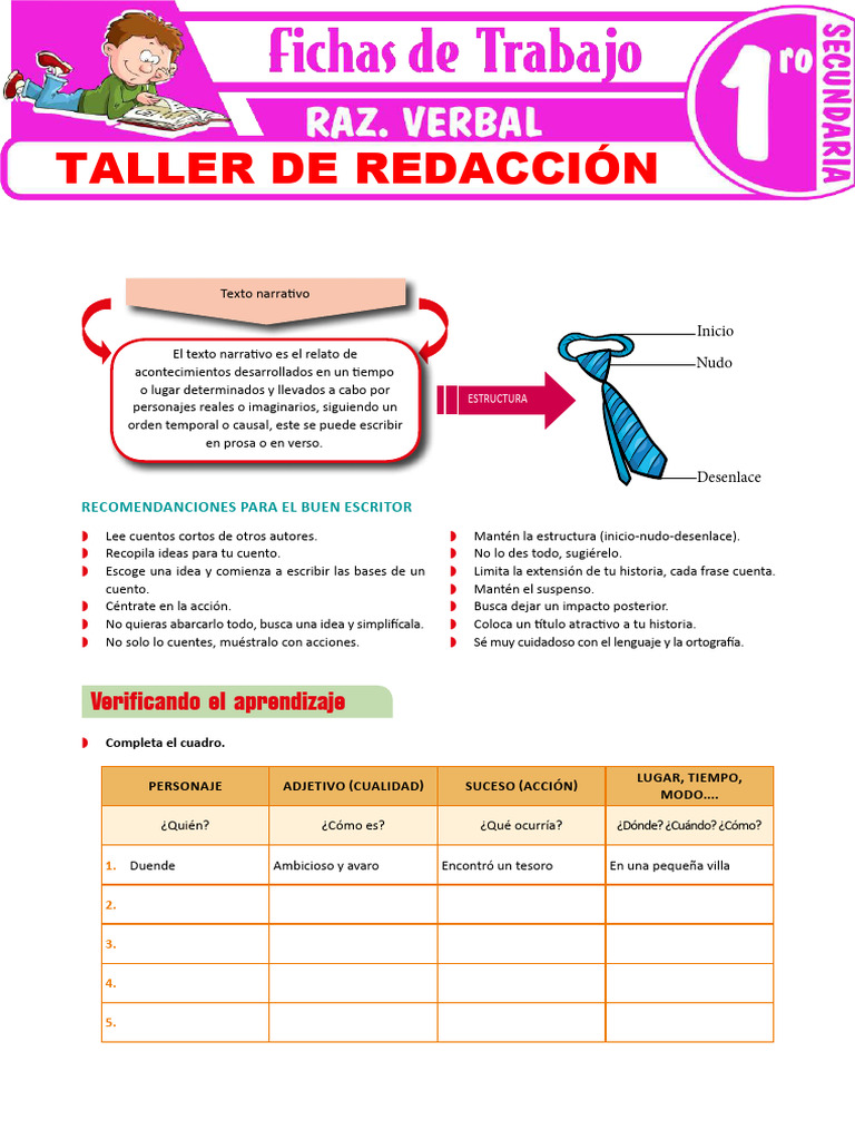 Taller-de-redaccion-para-Primer-Grado-de-Secundaria-1-8 (12) - 1-4 | PDF | Narración | Cuentos
