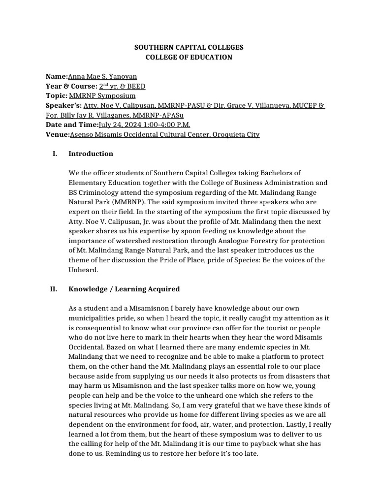 Narrative Report Symposium | PDF