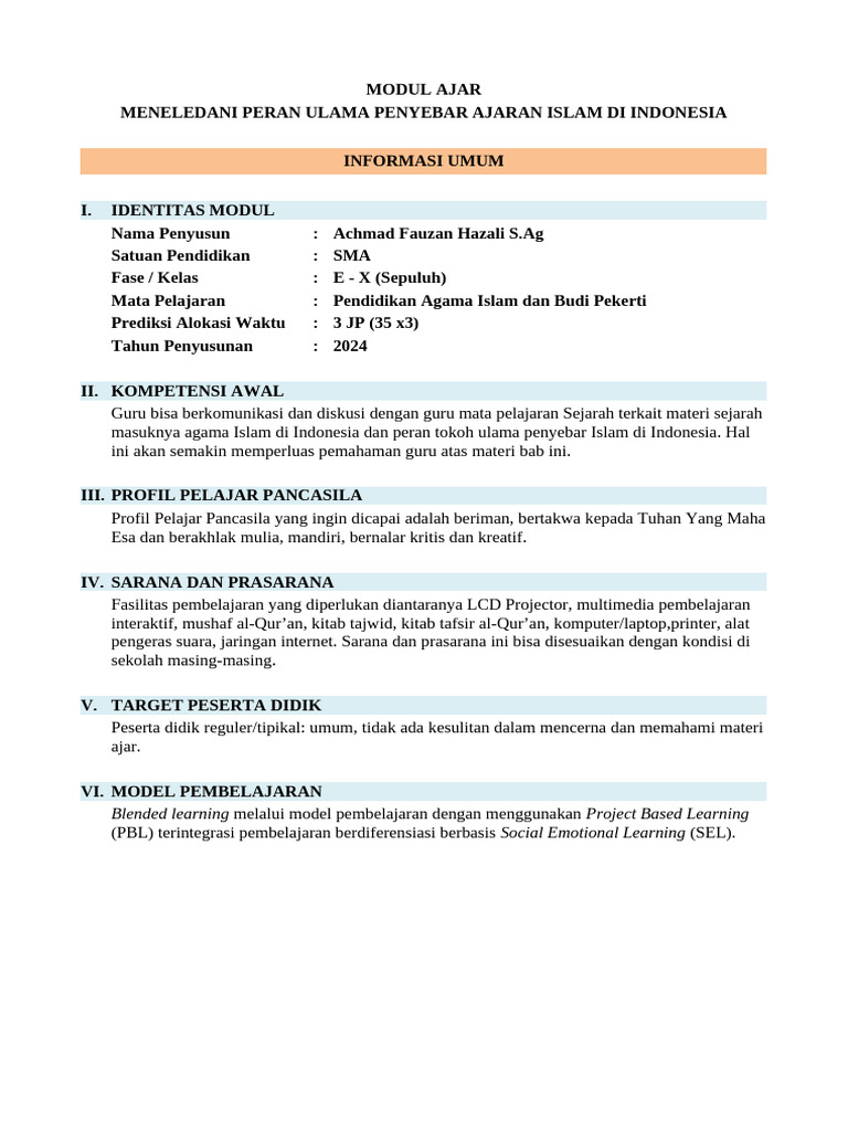 MA PAI - Meneladani Peran Ulama Penyebar Ajaran Islam Acc | PDF