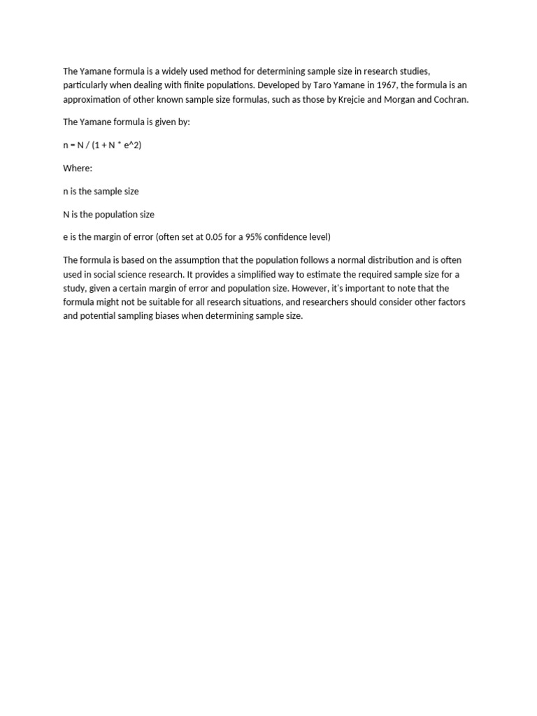 The Yamane Form-WPS Office | PDF