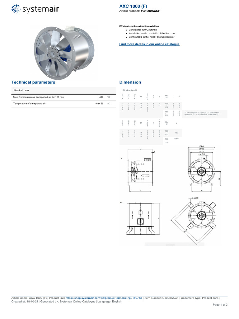 Systemair AXC 1000 (F) (1) | PDF
