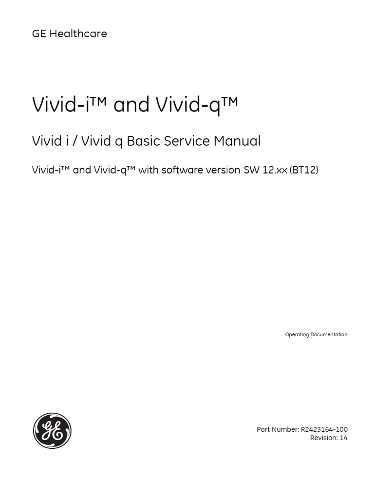 Vivid I - Vivid Q Service Manual R2423164-100_14 | PDF