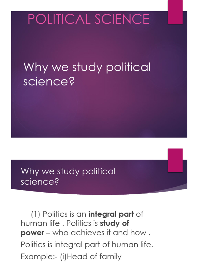 Why We Study Political Science, Value of Political Science Significance ...