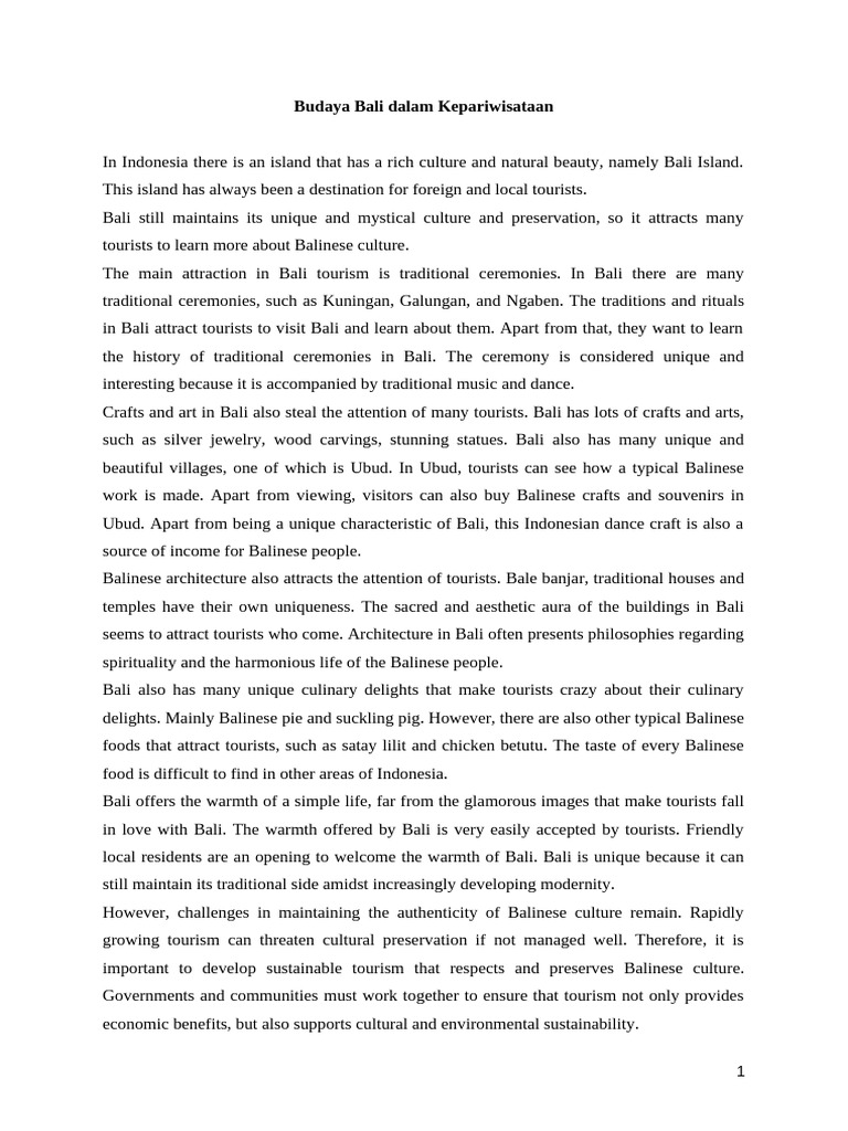 Bali-Simple Present | PDF | Bali | Tourism