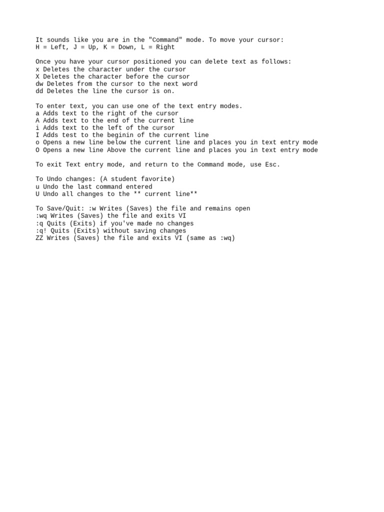 Vi Command | PDF