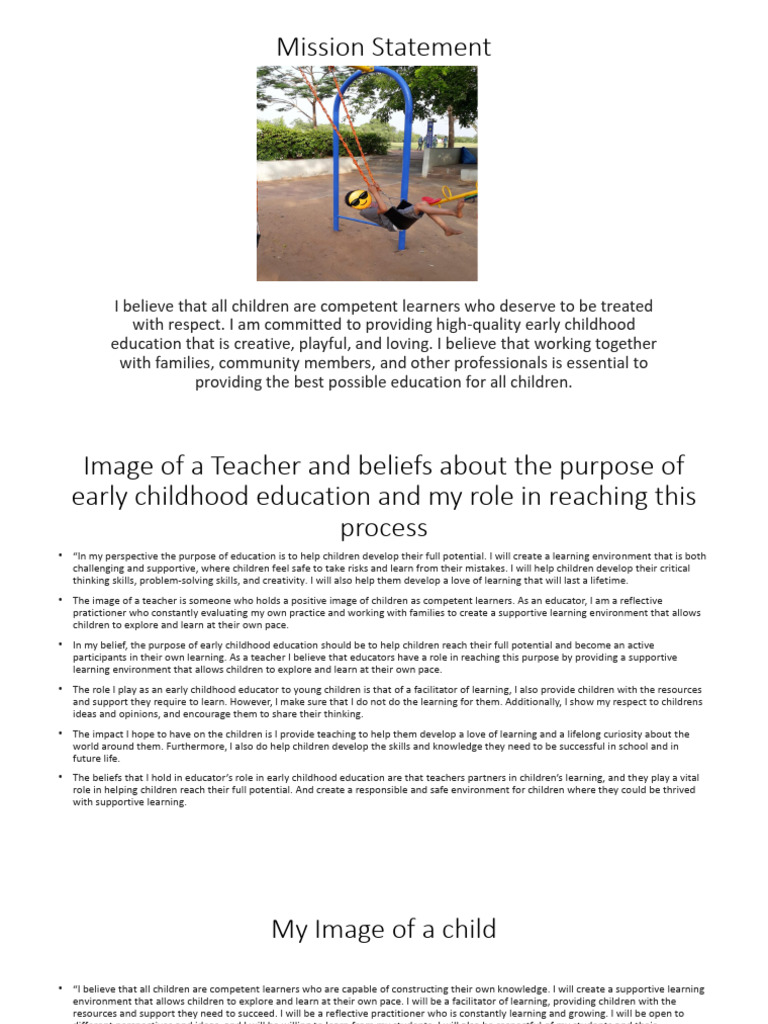 Mission Statement Kindergarten PDF | PDF | Learning | Constructivism ...