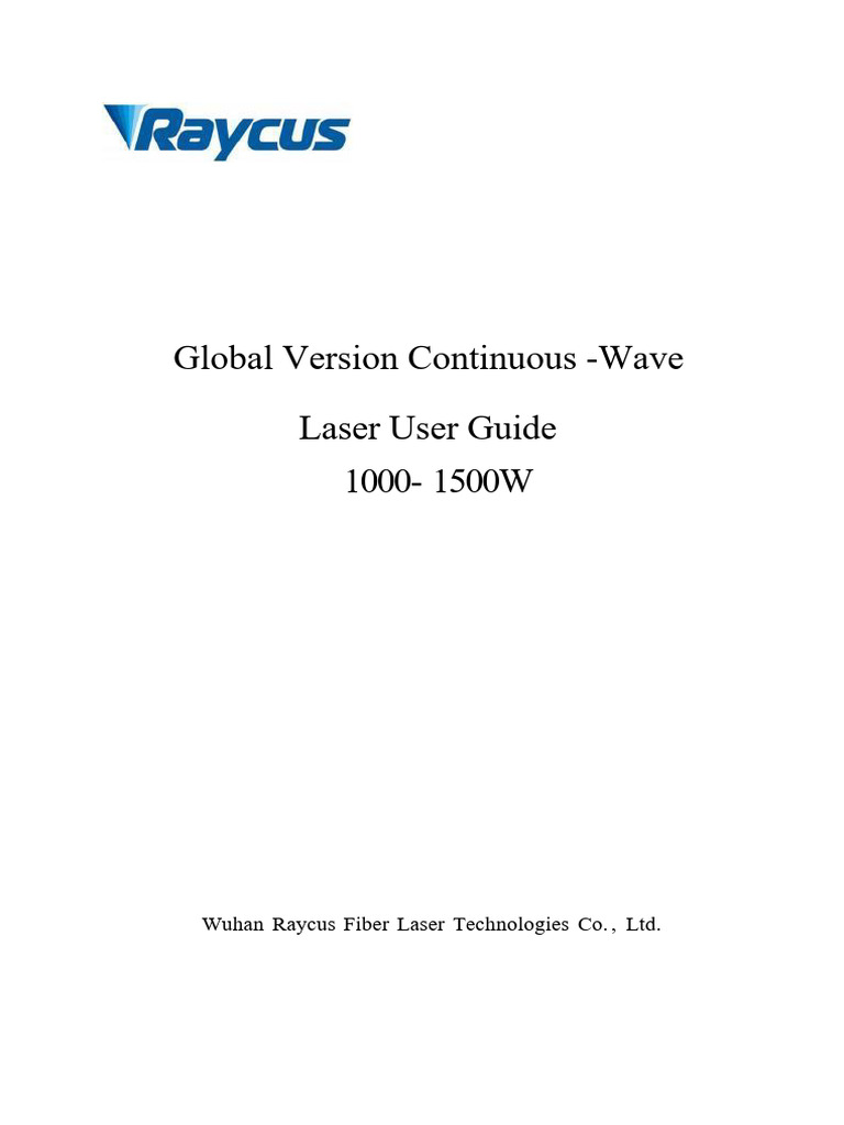 Global Version Continuous - Wave Laser User Guide 1000-1500W | PDF ...
