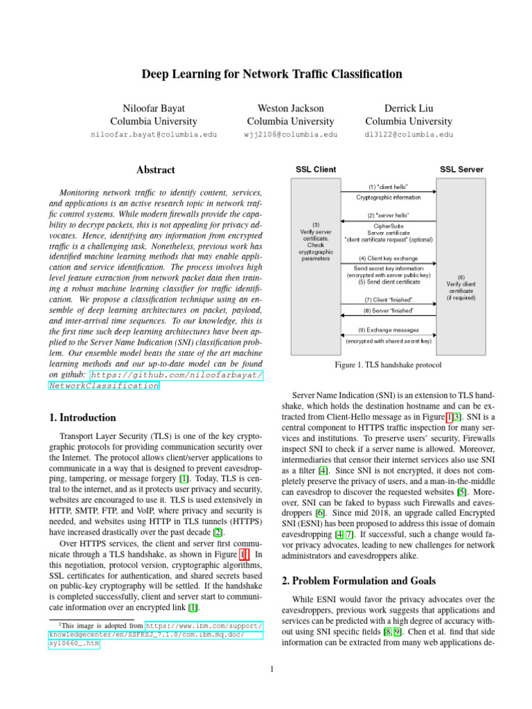 Deep Learning For Network Traffic Classification | PDF | Transport Layer Security | Computer ...