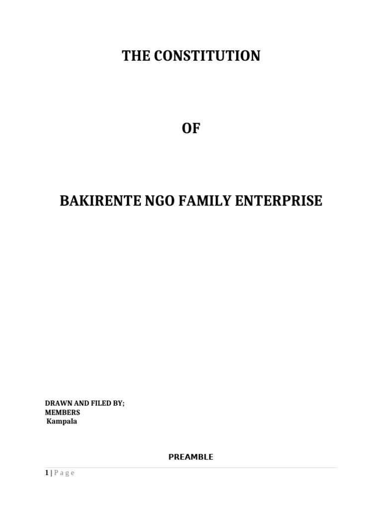 Constitution of Abakirente Ngo Family | PDF | Supermajority | Elections