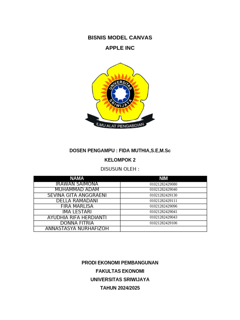 APPLE INC BUSINESS MODEL CANVAS | PDF