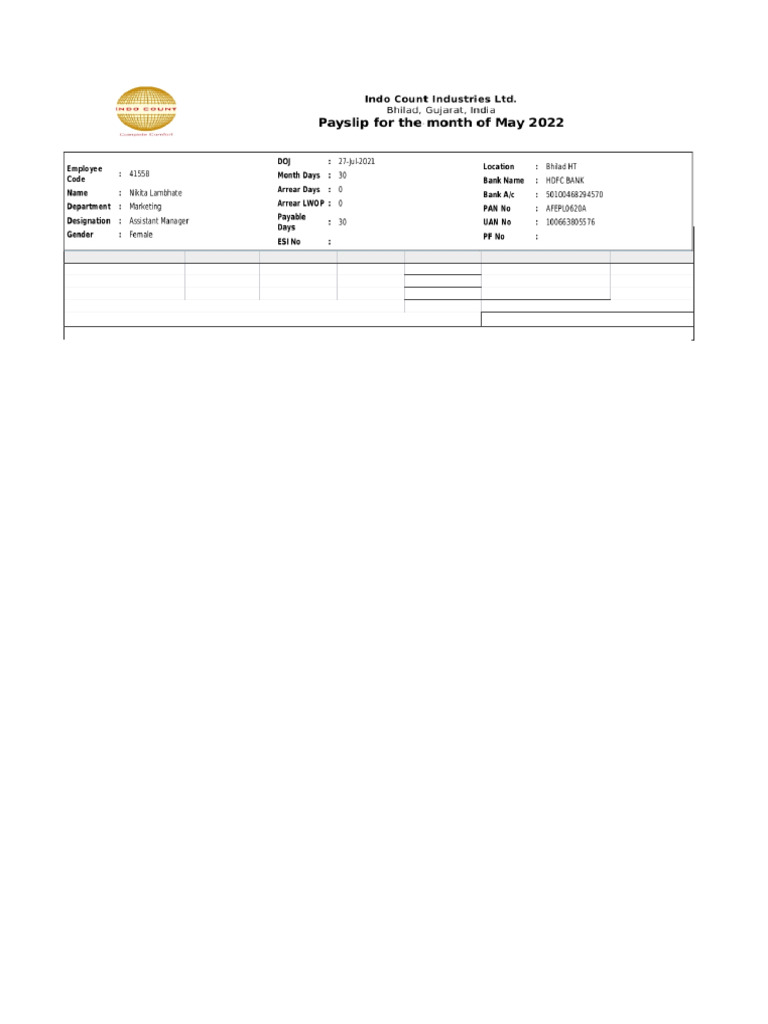 Salary Slip Breakdown | PDF