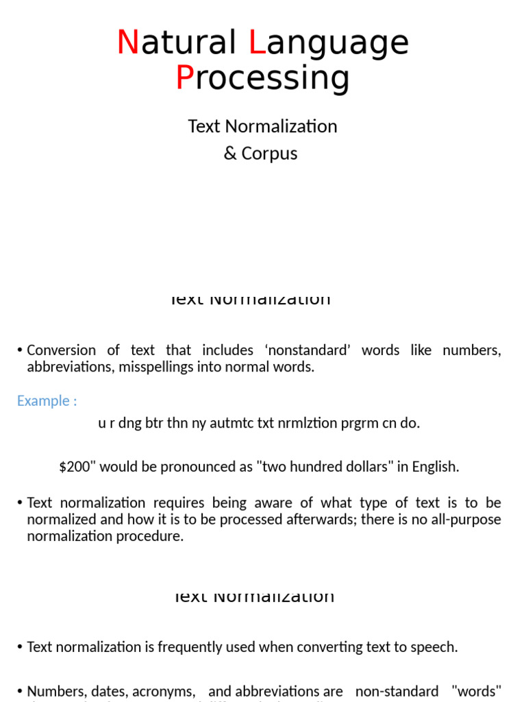 4 Natural Language Processing-Text Normalization | PDF | Information | Linguistics