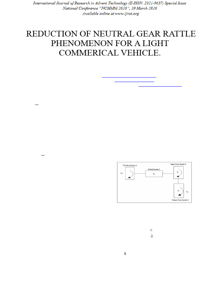 Reduction of Neutral Gear Rattle | PDF | Gear | Torque