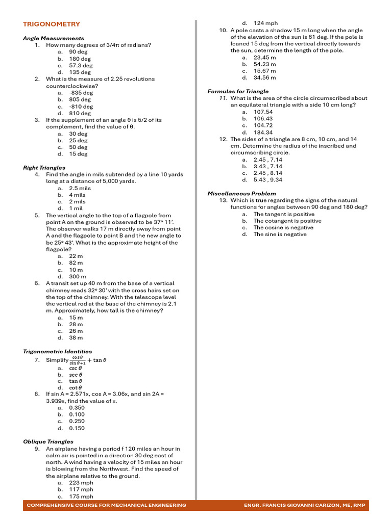 Lecture-3-Trigonometry | PDF | Trigonometric Functions | Triangle