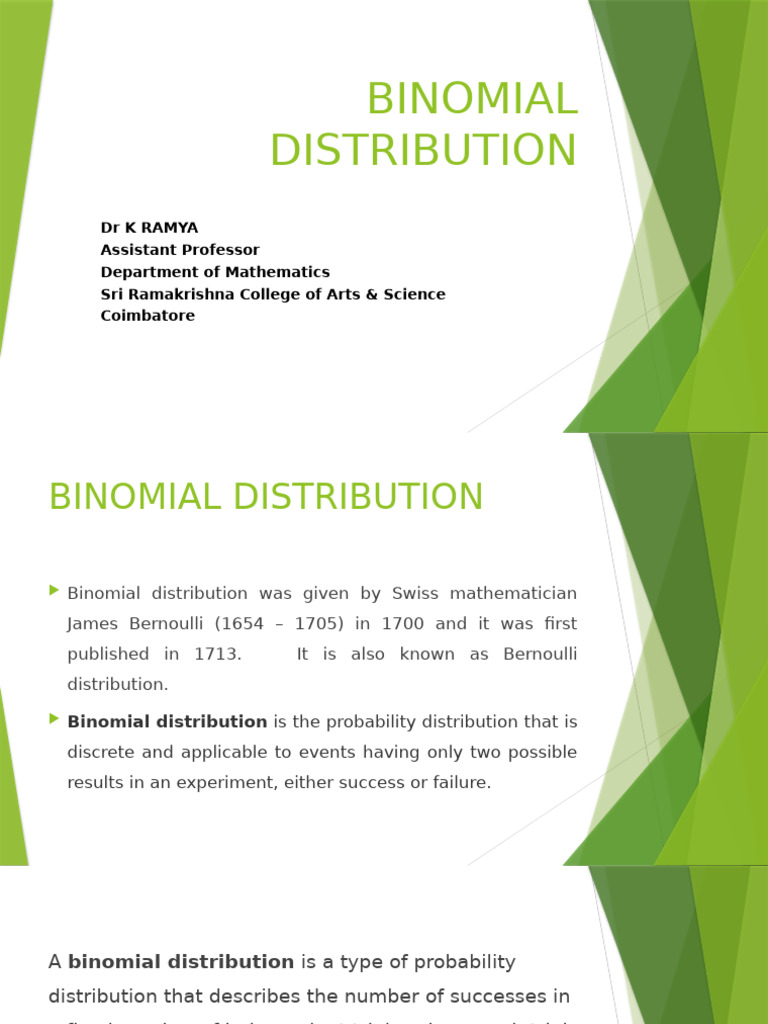 Binomial Distribution | PDF | Probability Distribution | Applied ...