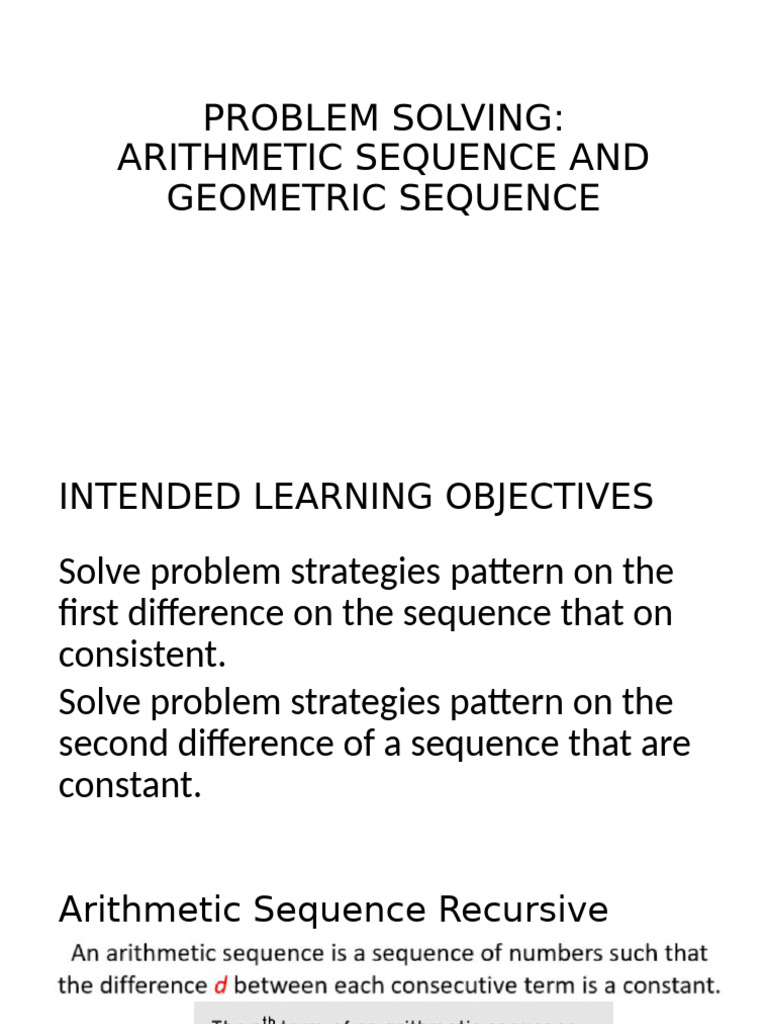 Arithmetic & Geometric Sequences Guide | PDF
