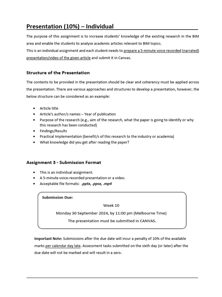 Presentation Requirements and Instructions | PDF | Information | Rubric ...