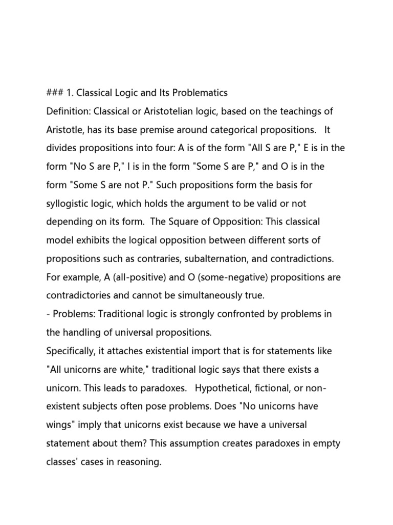 Classical Logic: Existential Import Issues | PDF | Logic | Epistemology