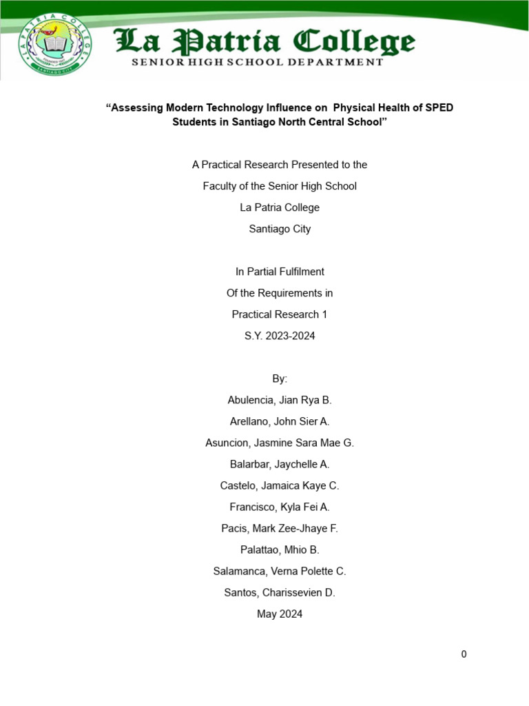 Impact of Technology on SPED Students' Health | PDF | Survey ...