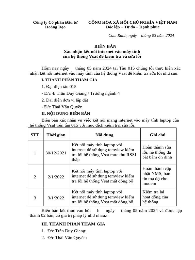 BB Xac nhan tau 015 | PDF