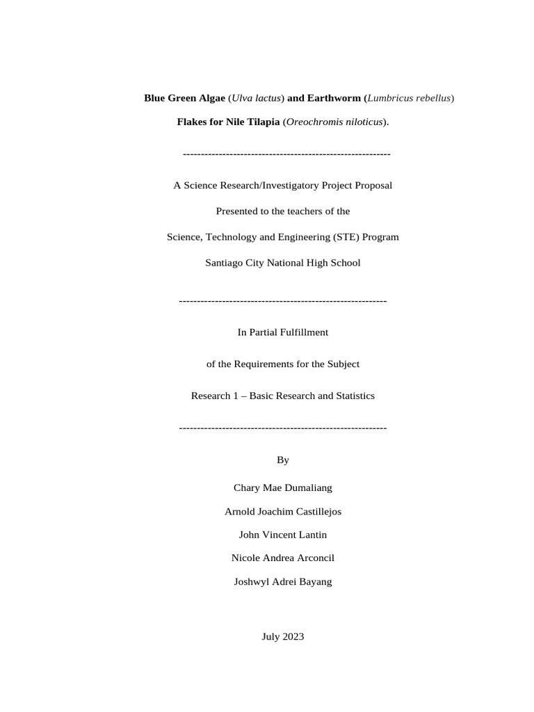 Research Flakes Updated Ver. | PDF | Aquaculture