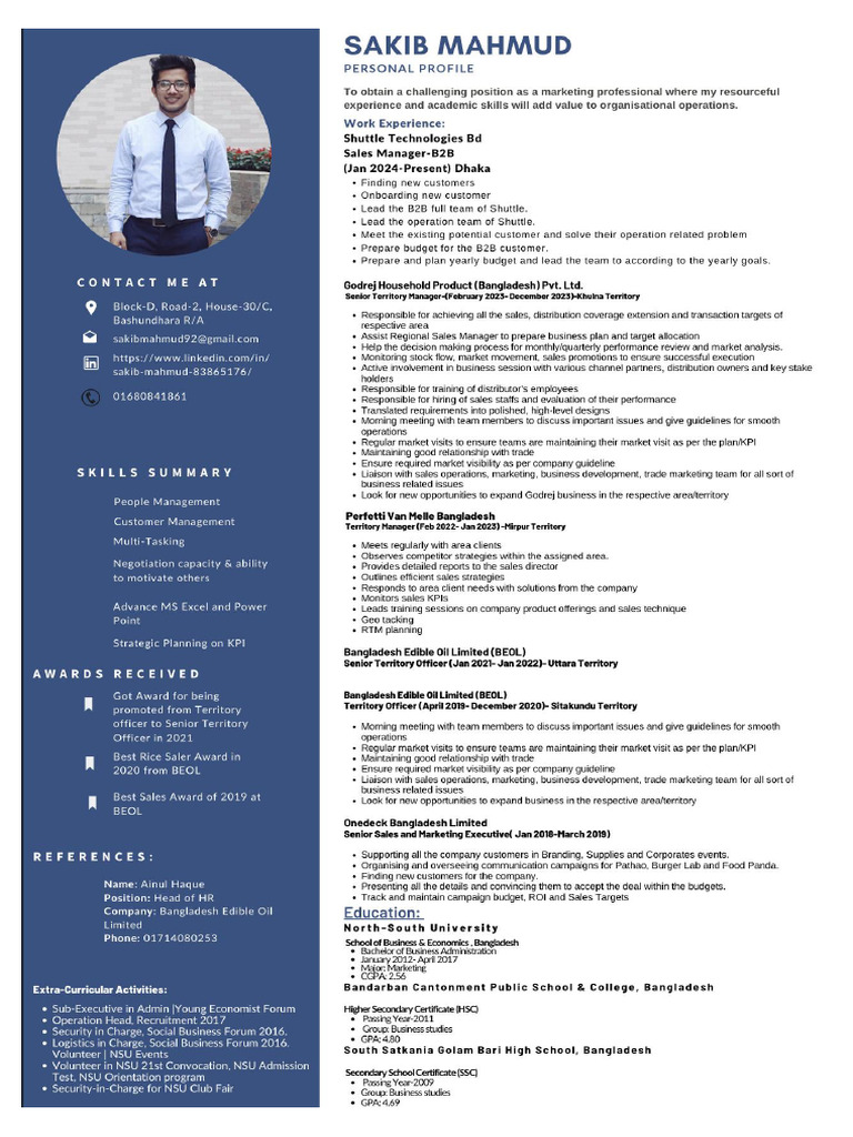 CV of Sakib Mahmud | PDF