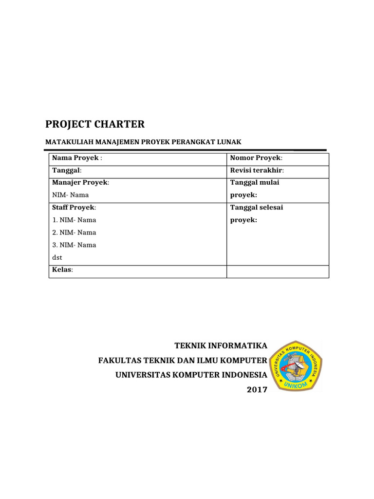 Template Project Charter | PDF